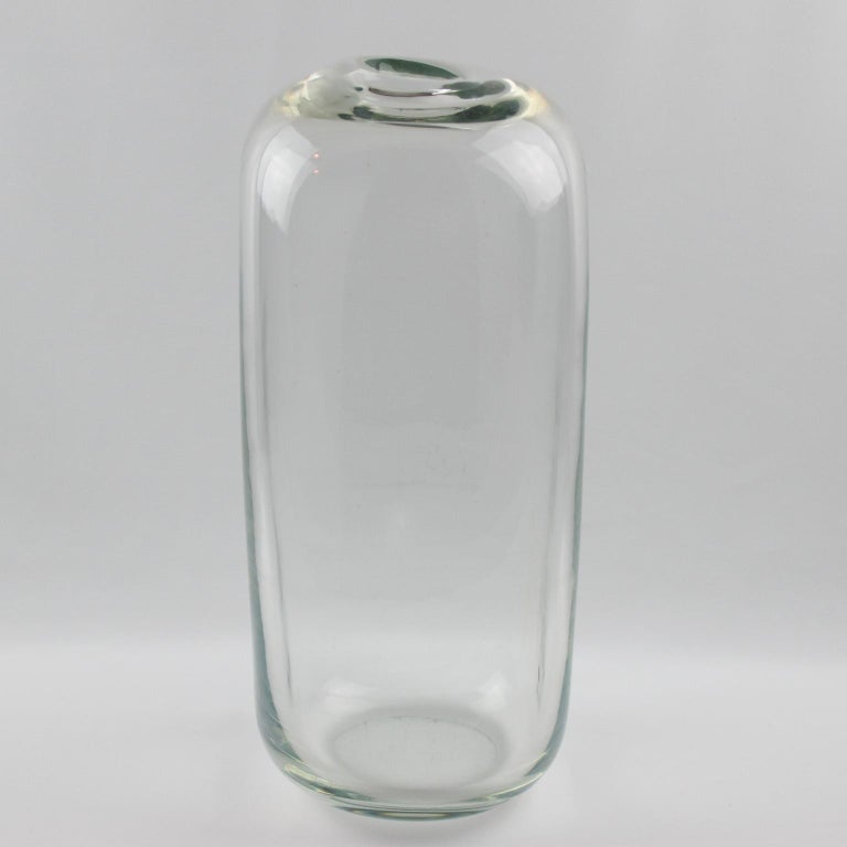 Alfredo Barbini 1970s Oversized Murano Italian Art Glass Vase at 1stDibs