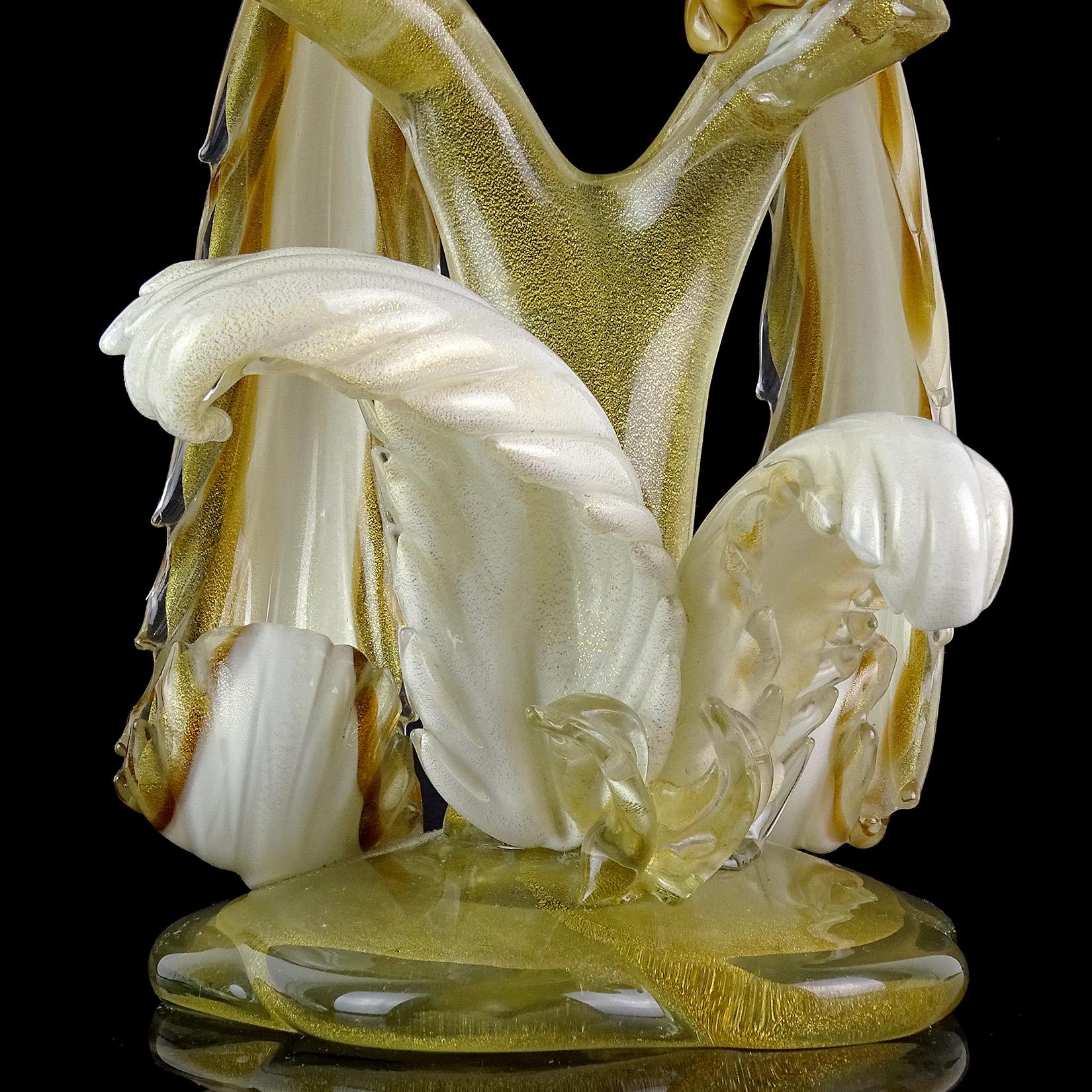 Alfredo Barbini Murano Gold Flecks Italian Art Glass Parrot Birds ...