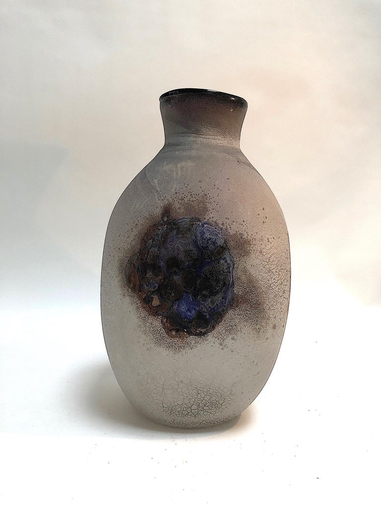 Alfredo Barbini, Scavo Vase, Murano Pauly, Extra Large For Sale at 1stDibs