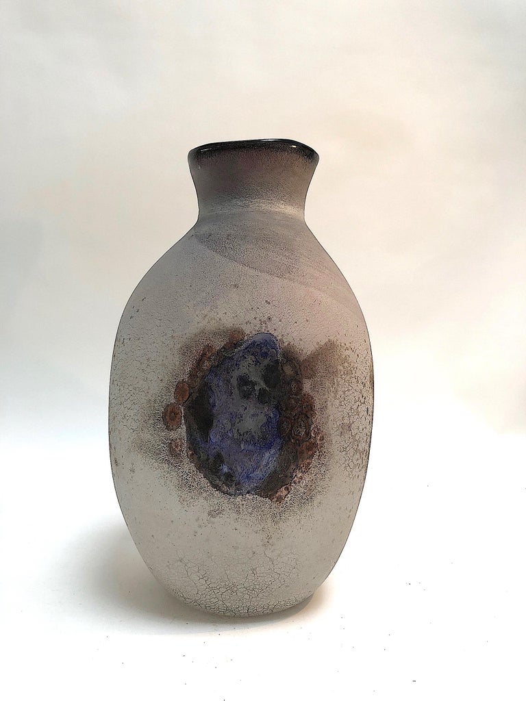 Alfredo Barbini, Scavo Vase, Murano Pauly, Extra Large For Sale at 1stDibs