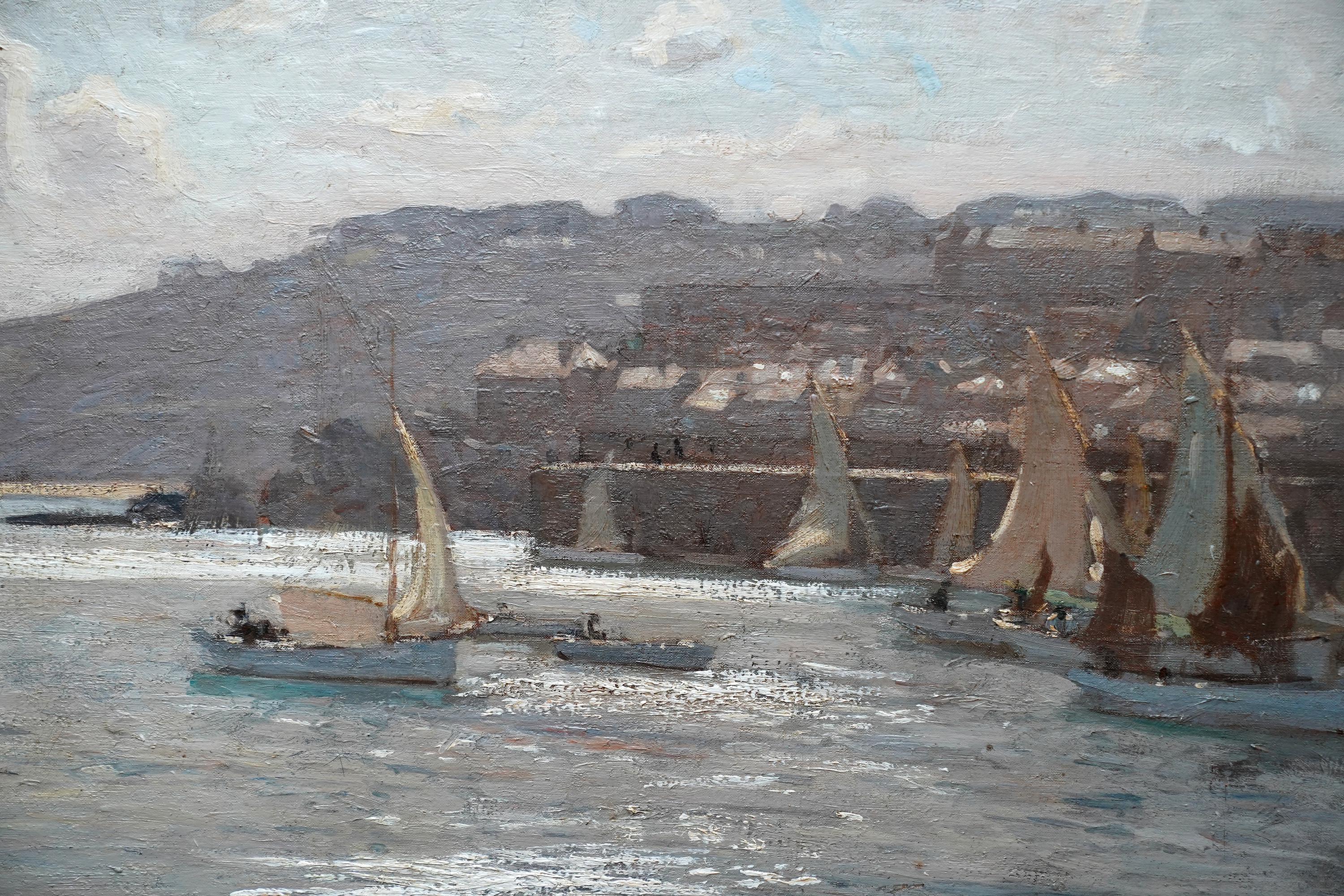 Algernon Talmage - Newlyn Harbour Seascape - British Edwardian Newlyn ...