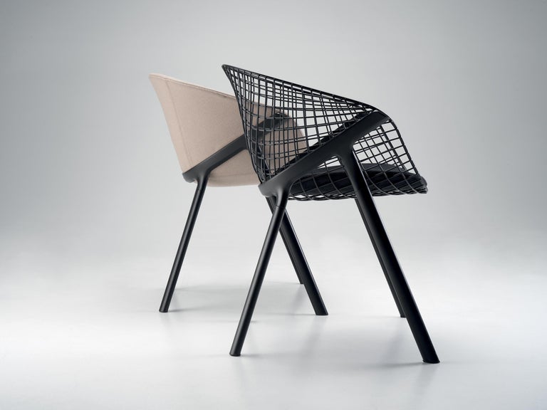 Alias 040 Kobi Chair with Small Pad in Black Lacquered Aluminum Frame ...