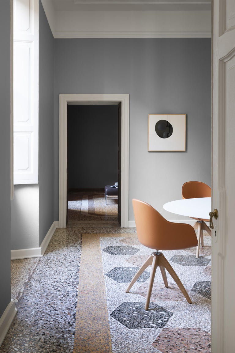 Alias 07B New Lady Wood Armchair in Leather Seat and Natural Oak Frame ...
