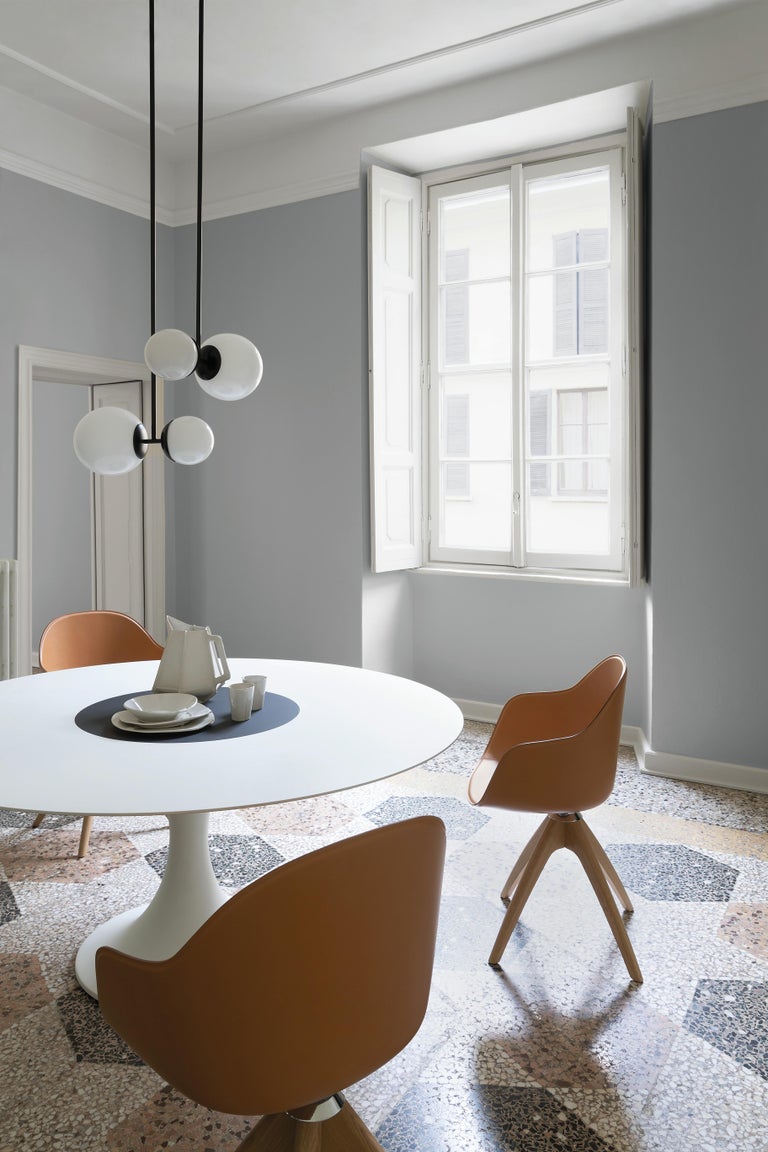 Alias 07B New Lady Wood Armchair in Leather Seat and Natural Oak Frame ...