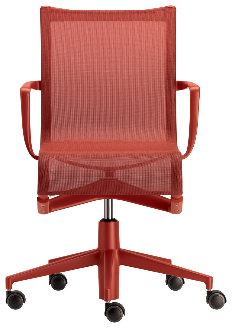 Alias 434 Rollingframe 44 Chair in Coral Red Mesh and Red Lacquered ...