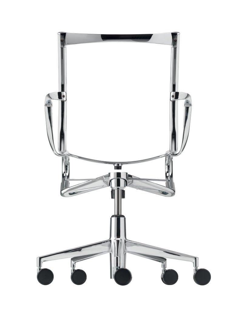 Alias 445 Rollingframe+ Tilt 47 Chair in Black Leather and Chromed ...