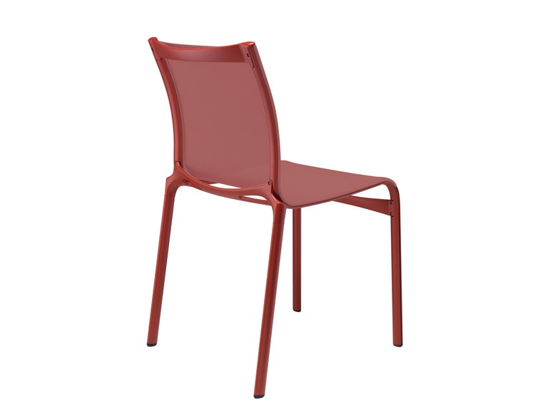 Alias Bigframe 44 Chair in Coral Red Mesh with Lacquered Aluminium ...