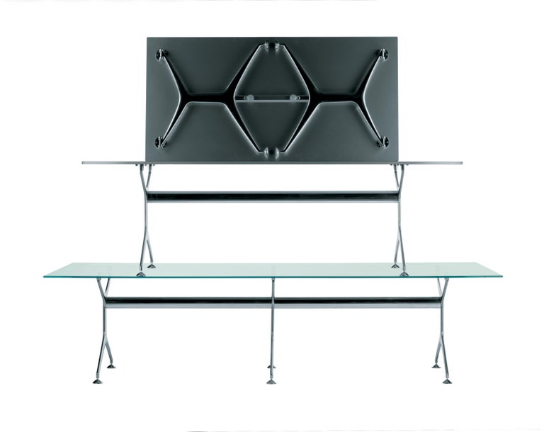 Alias Frametable 190 in Black Glass Top with Smooth Lacquered Aluminium ...