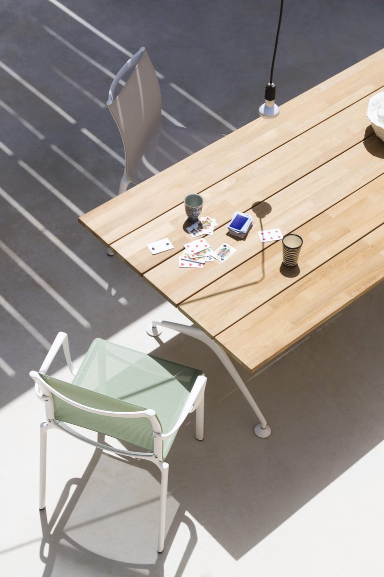 Alias Highframe 40 Outdoor Chair in White Mesh with Lacquered Aluminium Frame For Sale at 1stDibs