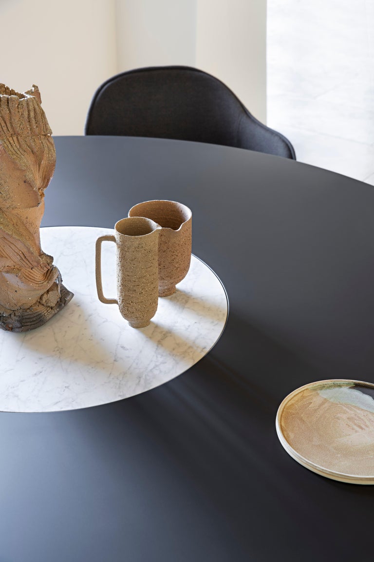 Alias Large 08C Manzù Turn Table in Carrara Marble Top and White ...