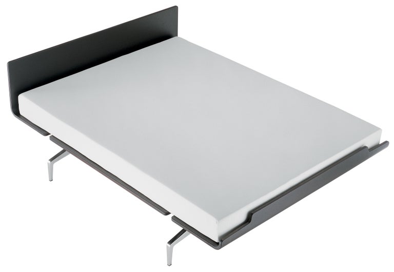 Alias LL4 Legnoletto Bed in Black Matt Lacquer with Polished Aluminum ...