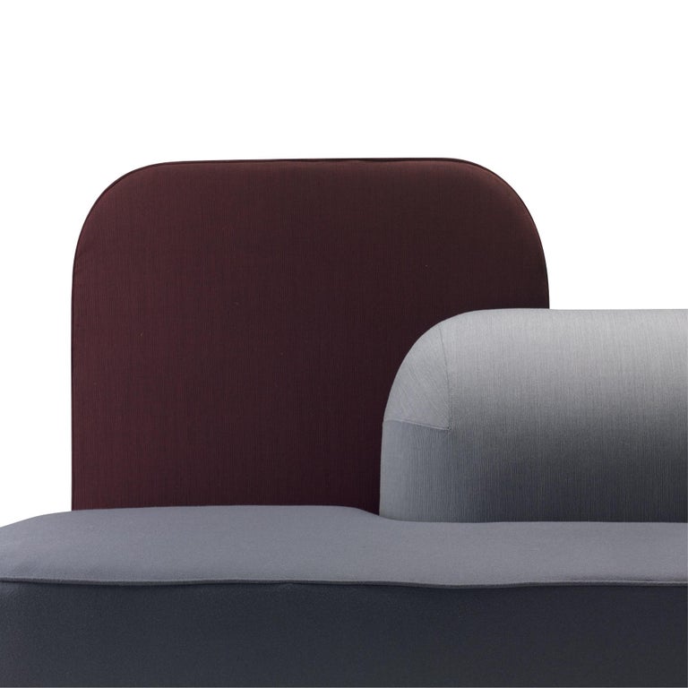 Alias Okome 007 Set of Beige and Grey Upholstered Seats with Backrest by Nendo For Sale at 1stDibs