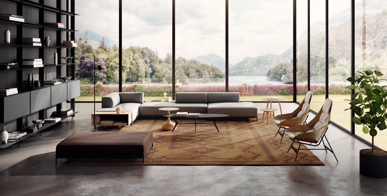 Alias P06 AluZen Sectional Sofa in Upholstery with Polished Aluminium Frame For Sale at 1stDibs