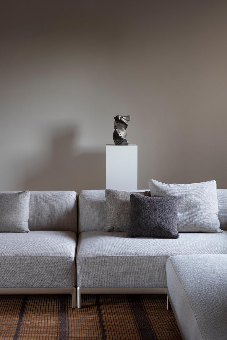 Alias P38 AluZen Soft Angular Sofa in Brown Upholstery and Anodized ...