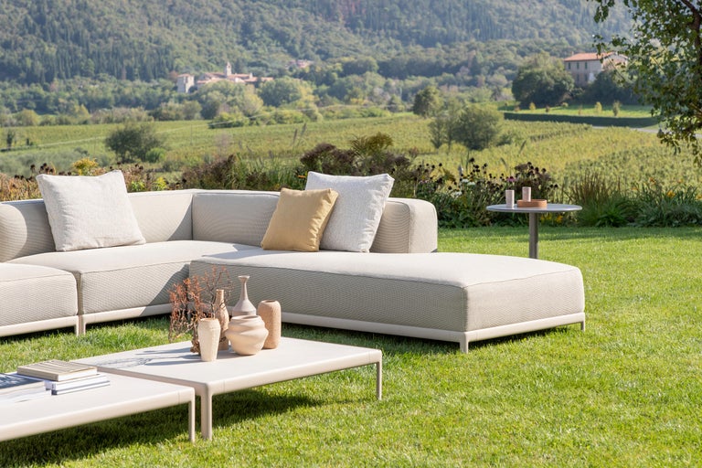 Alias P38 + P54 AluZen Angular Sofa with Box in Brown and Anodized Gold ...