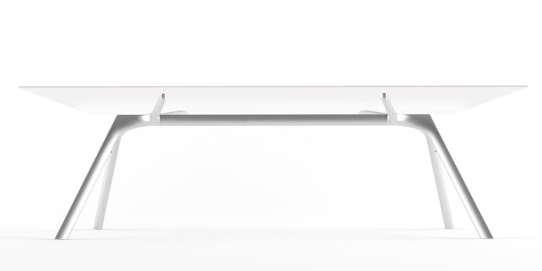 Alias Small Dry 45A Table in Glass Top with Anodised Silver Metallic ...