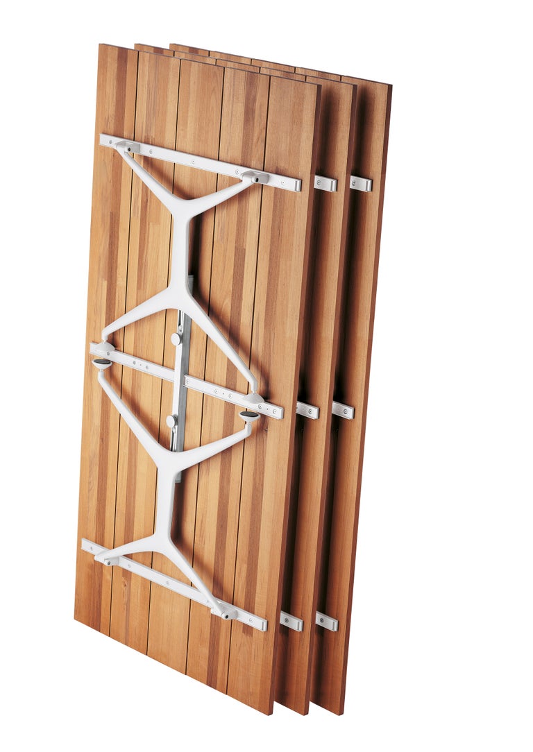 Alias Tech Wood Table 200F in Teak and Lacquered Aluminium Frame by ...