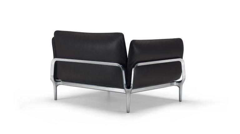 Alias V01 Vina Armchair in Torba Leather Seat with Polished Aluminum ...