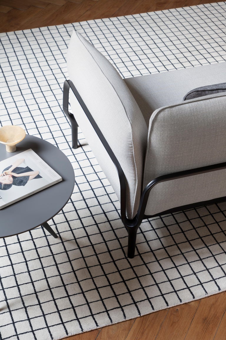 Alias V02 Vina Sofa in Beige Upholstery with Black Lacquered Aluminum ...
