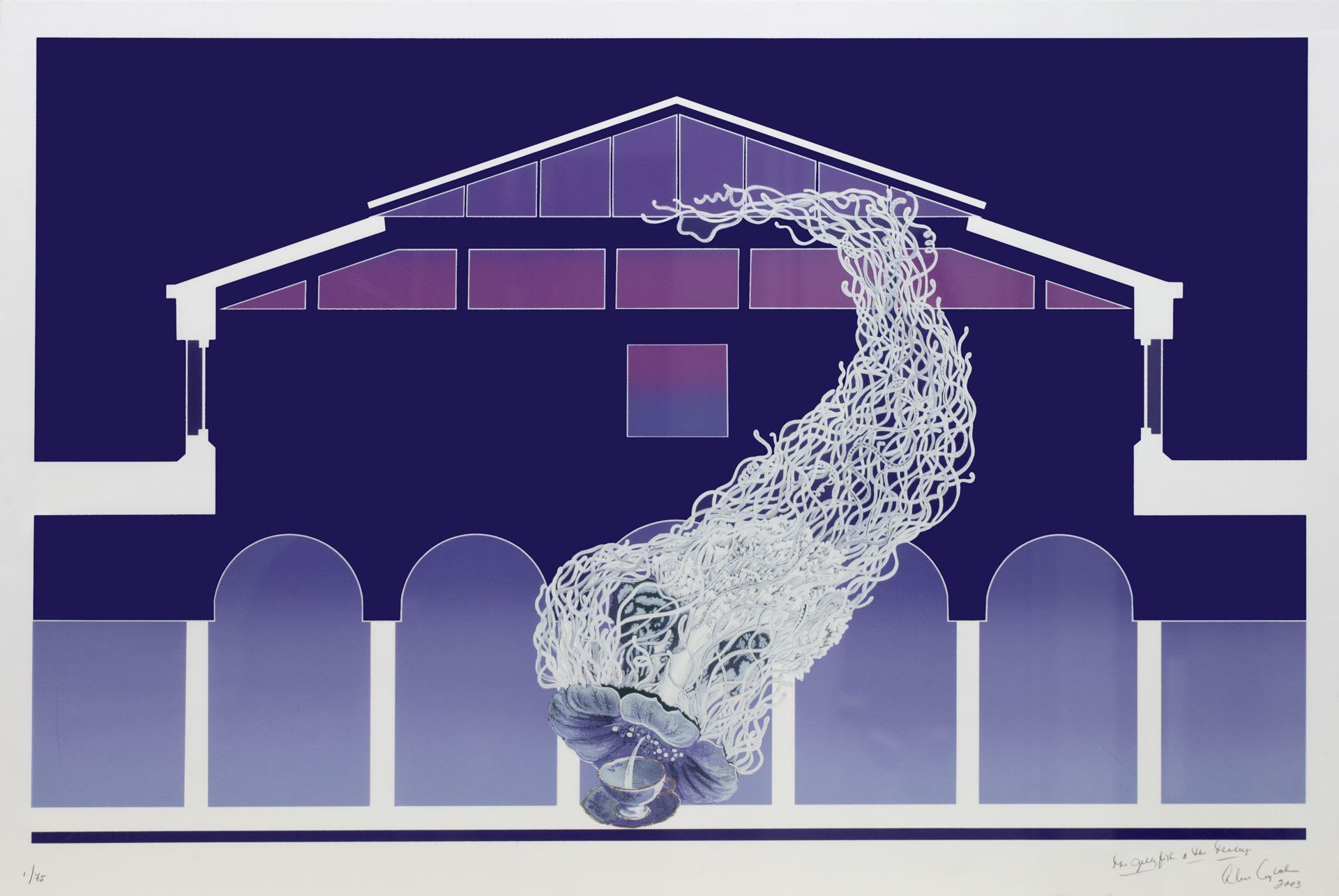 Alice Aycock - Vintage Silkscreen Abstract -- The Wheely Whirly Steps ...