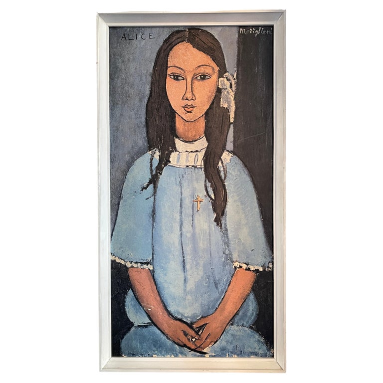 "Alice" Framed Amedeo Modigliani Lithograph by Minerva, Denmark 1960's ...