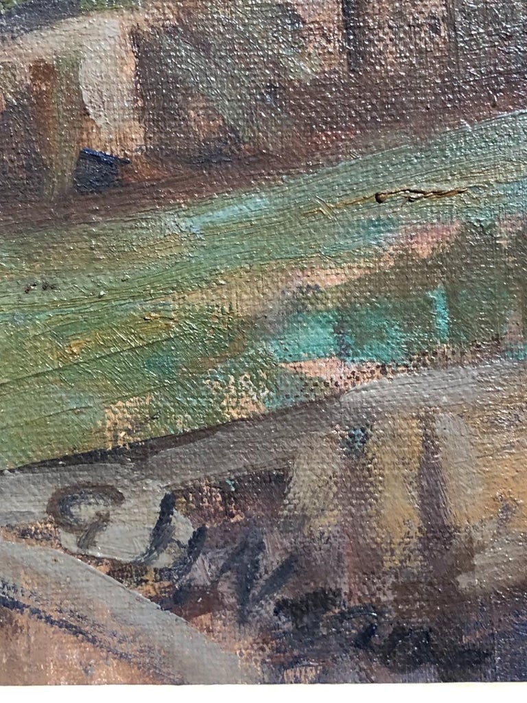 Alice Headley Neave - Back Gardens Original Oil Painting 20th Century ...