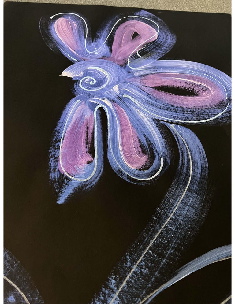 Alice Mizrachi - Whispers in the Wind, purple and blue flower ...