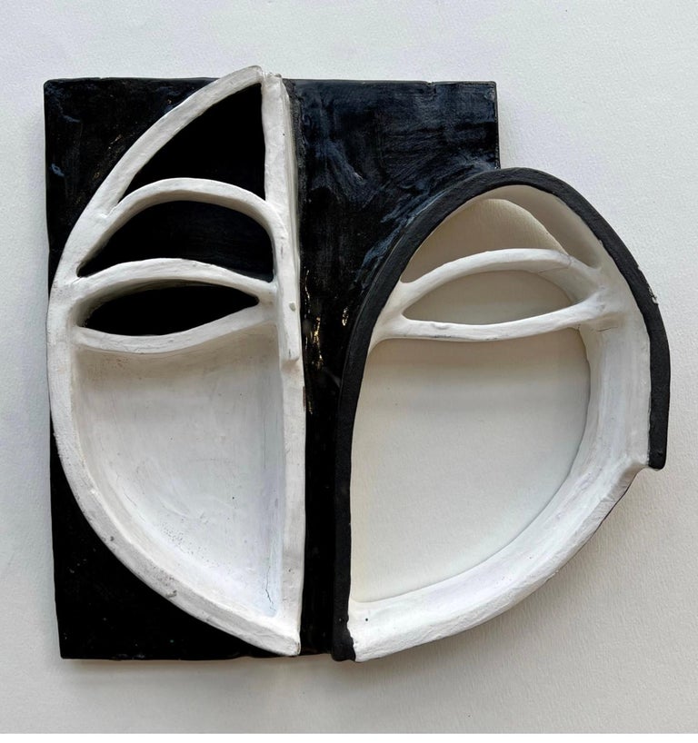 Alice Mizrachi - Mask 12, abstract black and white clay mask by Alice ...