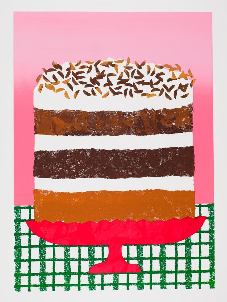 Alice Oehr - Chocolate Almond Royale Cake Screen print For Sale at 1stDibs