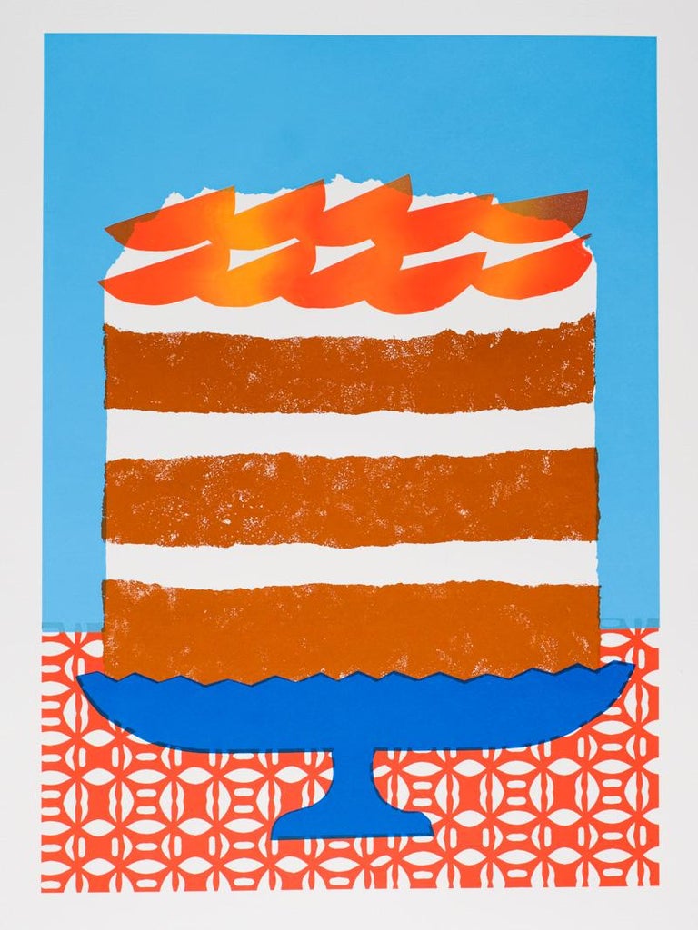 Alice Oehr - Peaches and Cream Spiced Cake Screen Print For Sale at 1stDibs