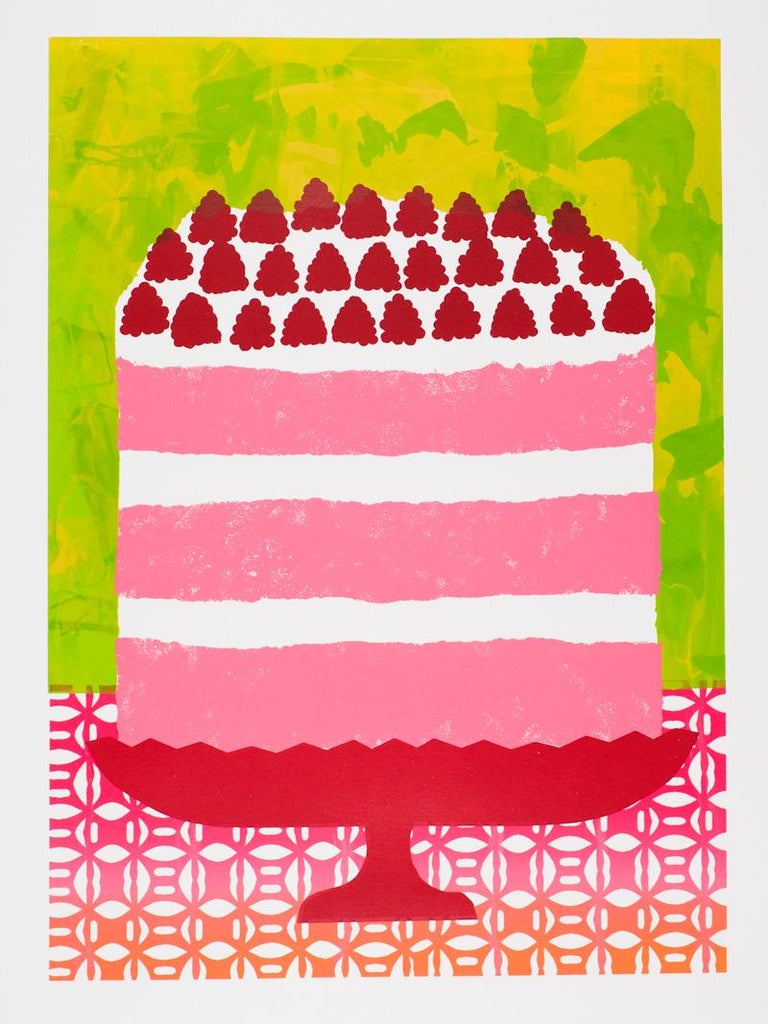 Alice Oehr - Raspberry Rose Royale Cake Screen Print For Sale at 1stDibs