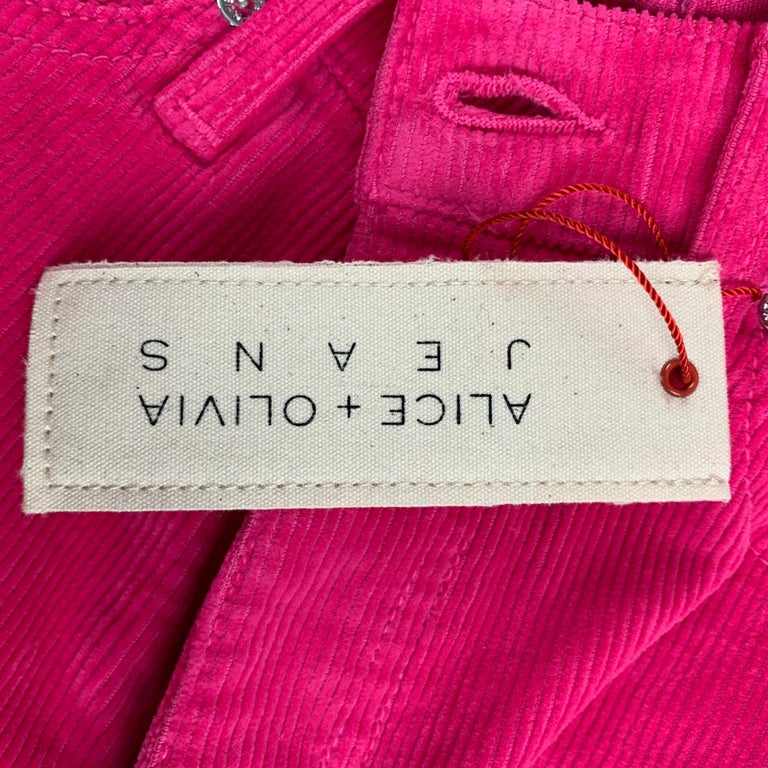 ALICE + OLIVIA Size 26 Pink Cotton Corduroy Jean Cut Casual Pants For ...
