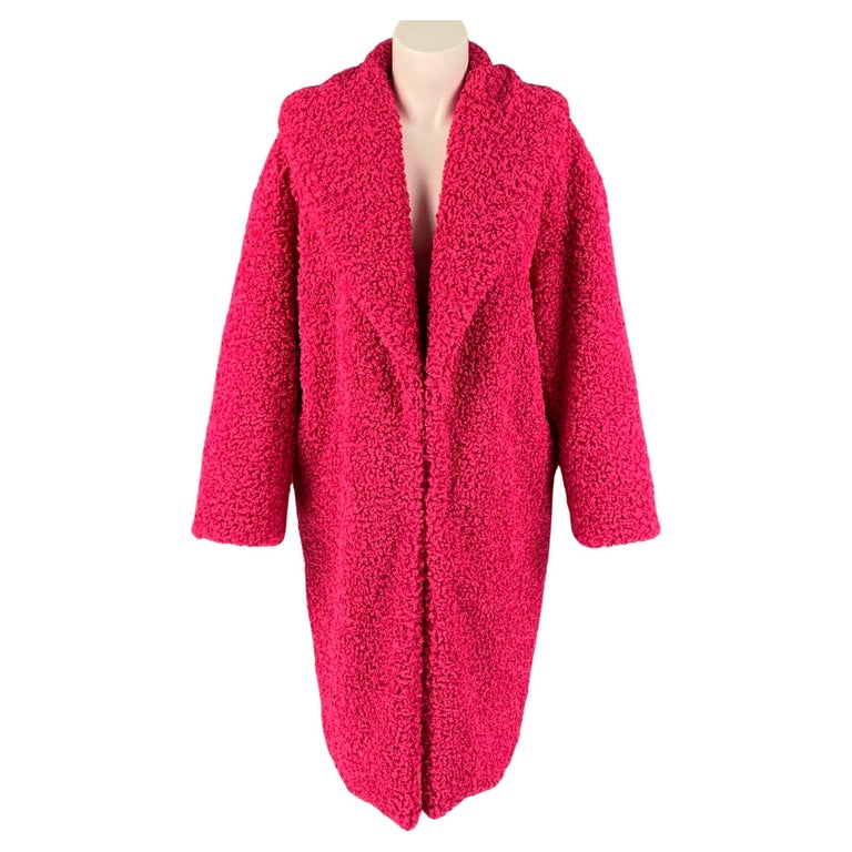 ALICE + OLIVIA Size XS Pink Polyester Textured Shawl Collar Coat For ...