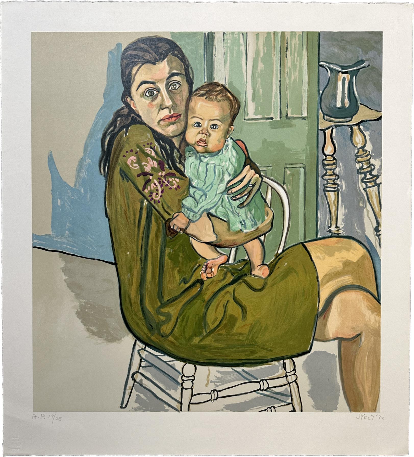 Alice Neel - Alice Neel PORTRAIT OF A GIRL IN BLUE CHAIR Screenprint ...