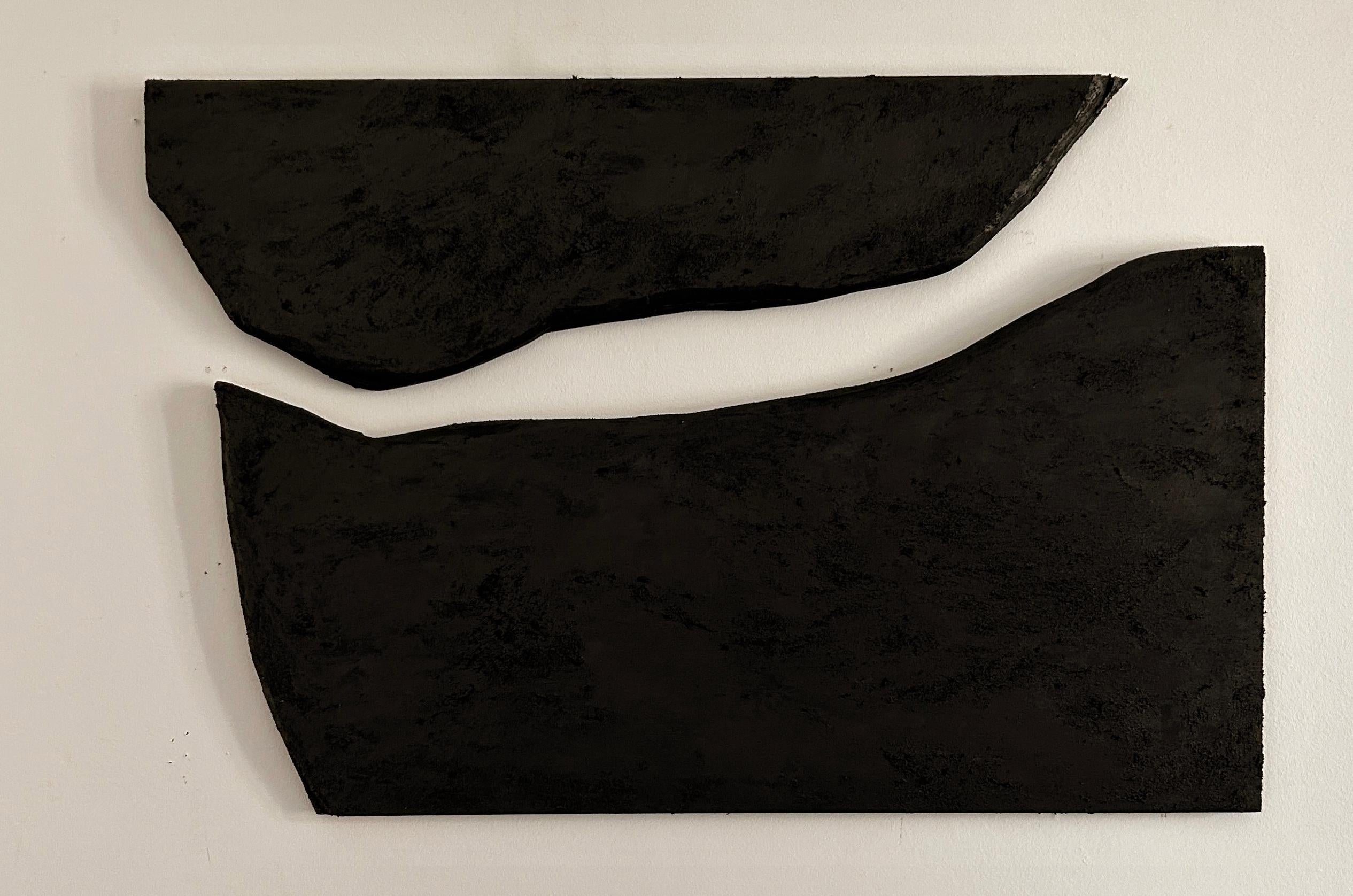 Alicia Gimeno - ABSTRACT Artwork Black Dark Wood Panels by Spanish ...