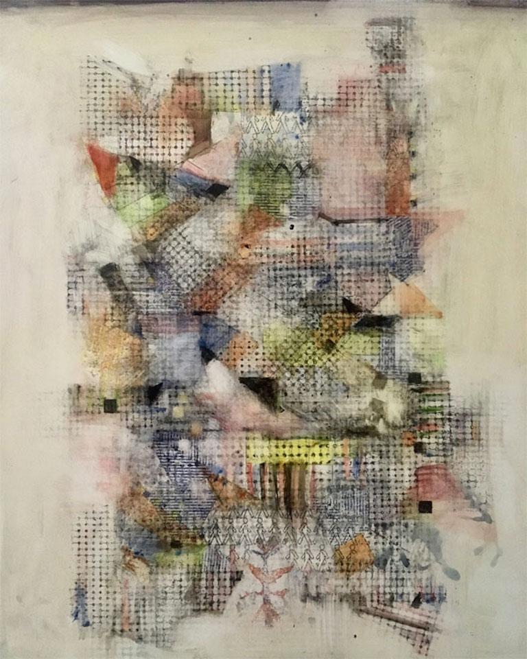 Alicia Rothman - April City, geometric abstraction, oil painting on ...