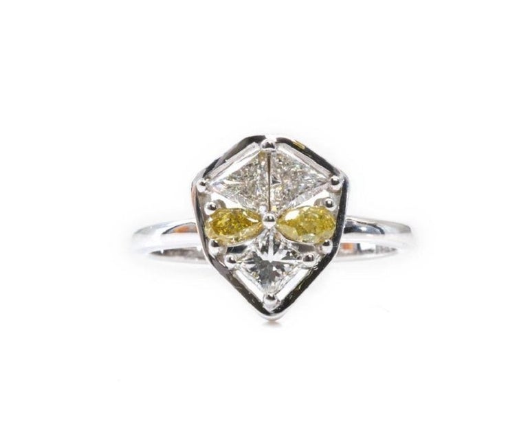 Alien Design 18K White Gold Diamond Ring 0.84 Ct Natural Diamonds, AIG ...