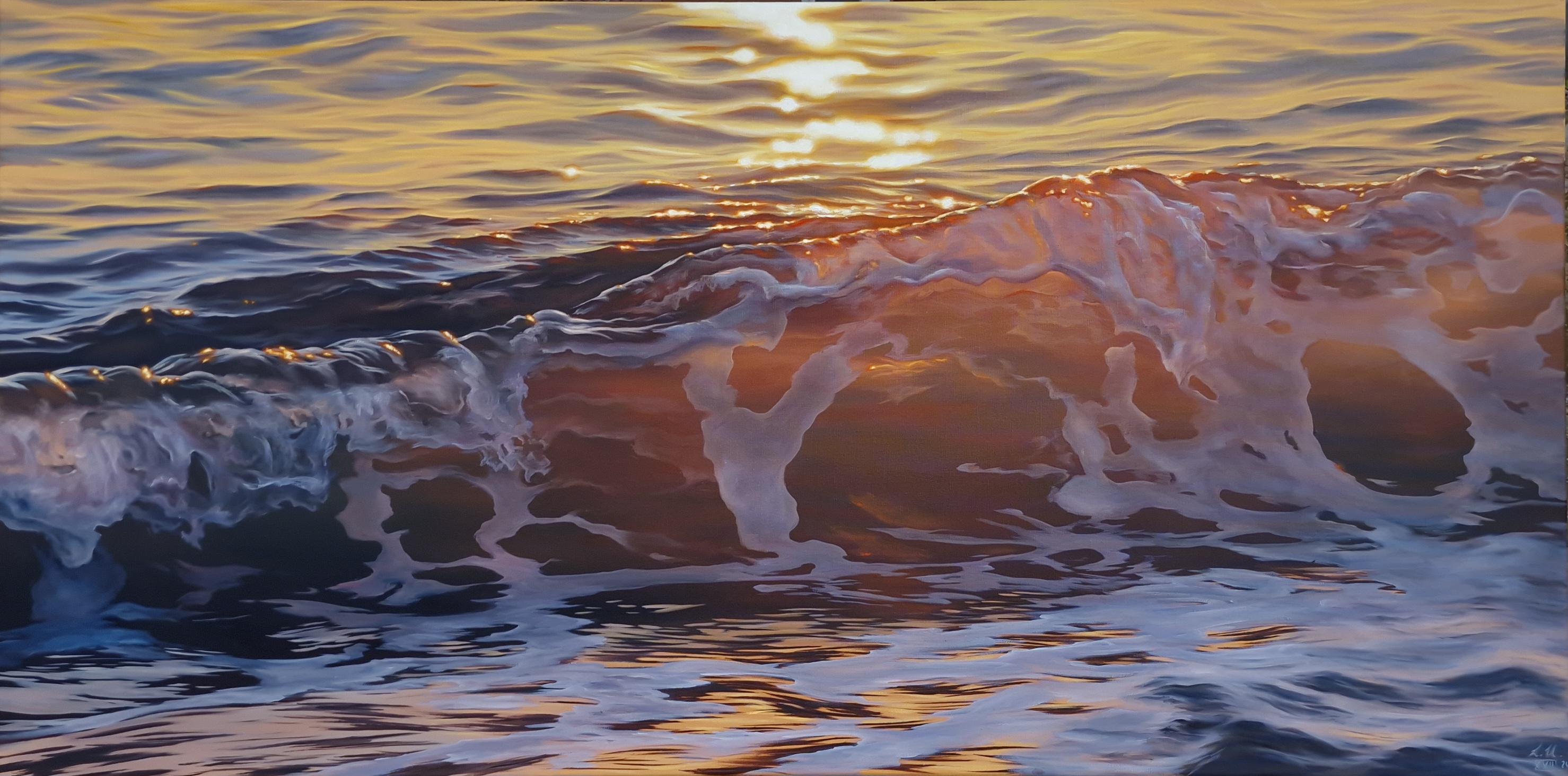 Alina Huberenko - Atardecer en el Mar Negro -paisaje acuático original ...