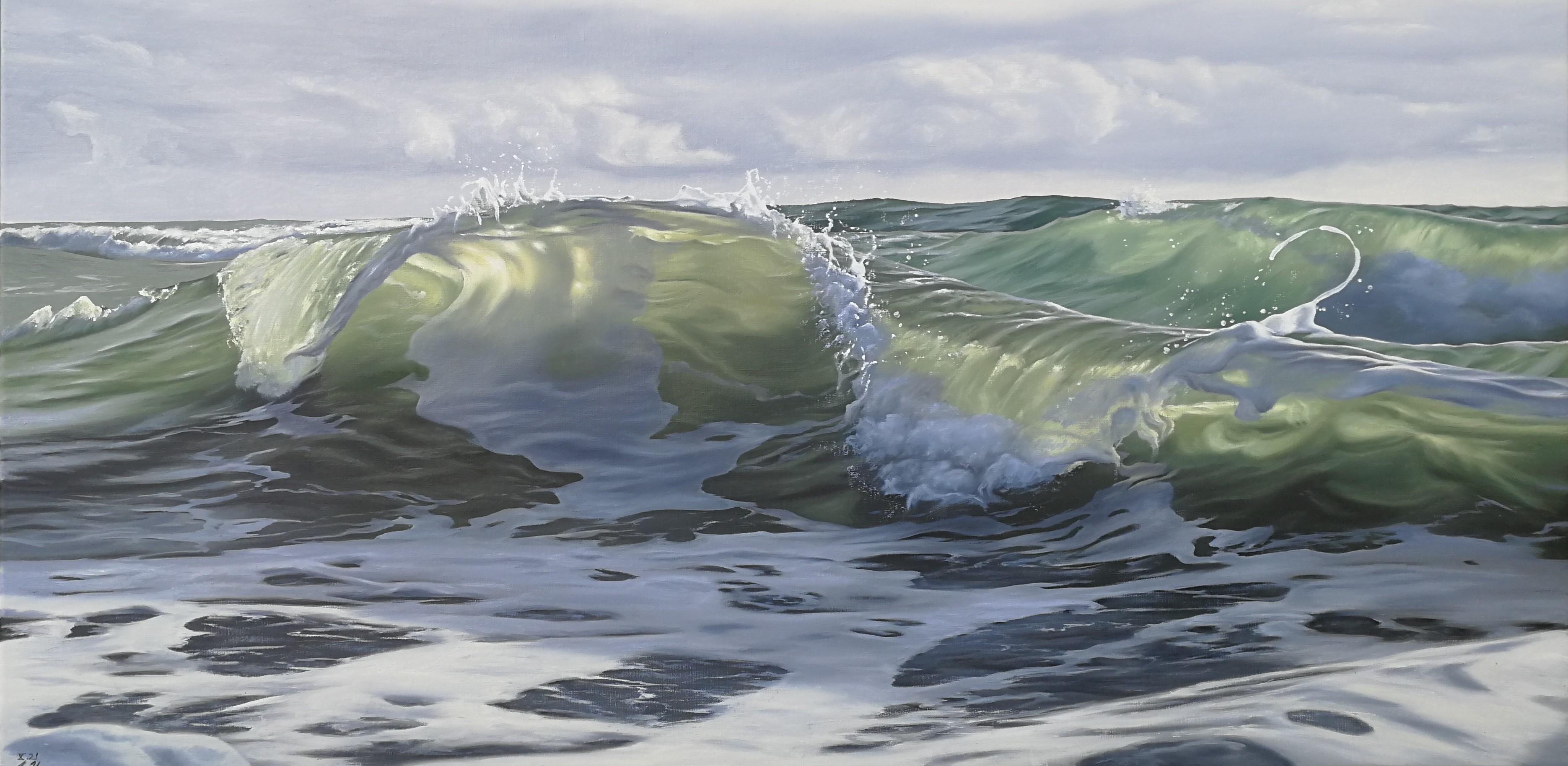 Alina Huberenko - On the same Course - paysage marin orginal peinture ...