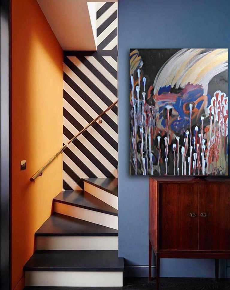 Alisa Rawls - El Criminal, Original, Acrylic Oil Pastel Paint on Canvas ...