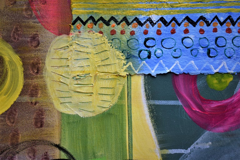 Alison Aplin - GENERATING ENERGY original canvas charcoal vinyl paint ...