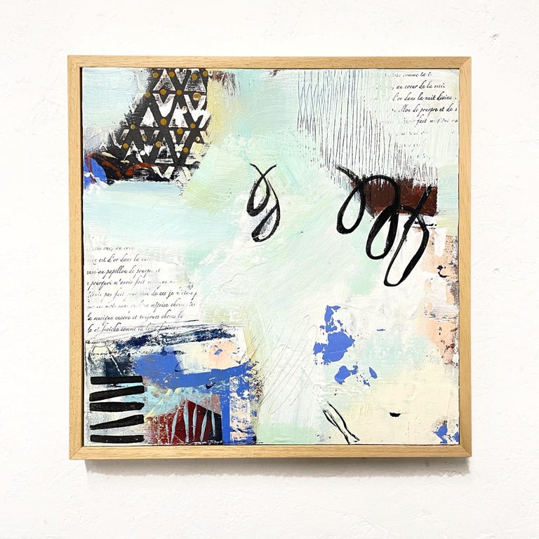 Alison Gilbert - Seafoam's Retreat, Abstract Painting, Light Blue and ...