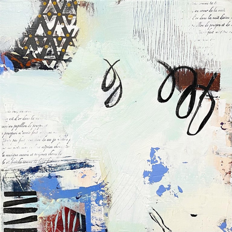Alison Gilbert - Seafoam's Retreat, Abstract Painting, Light Blue and ...