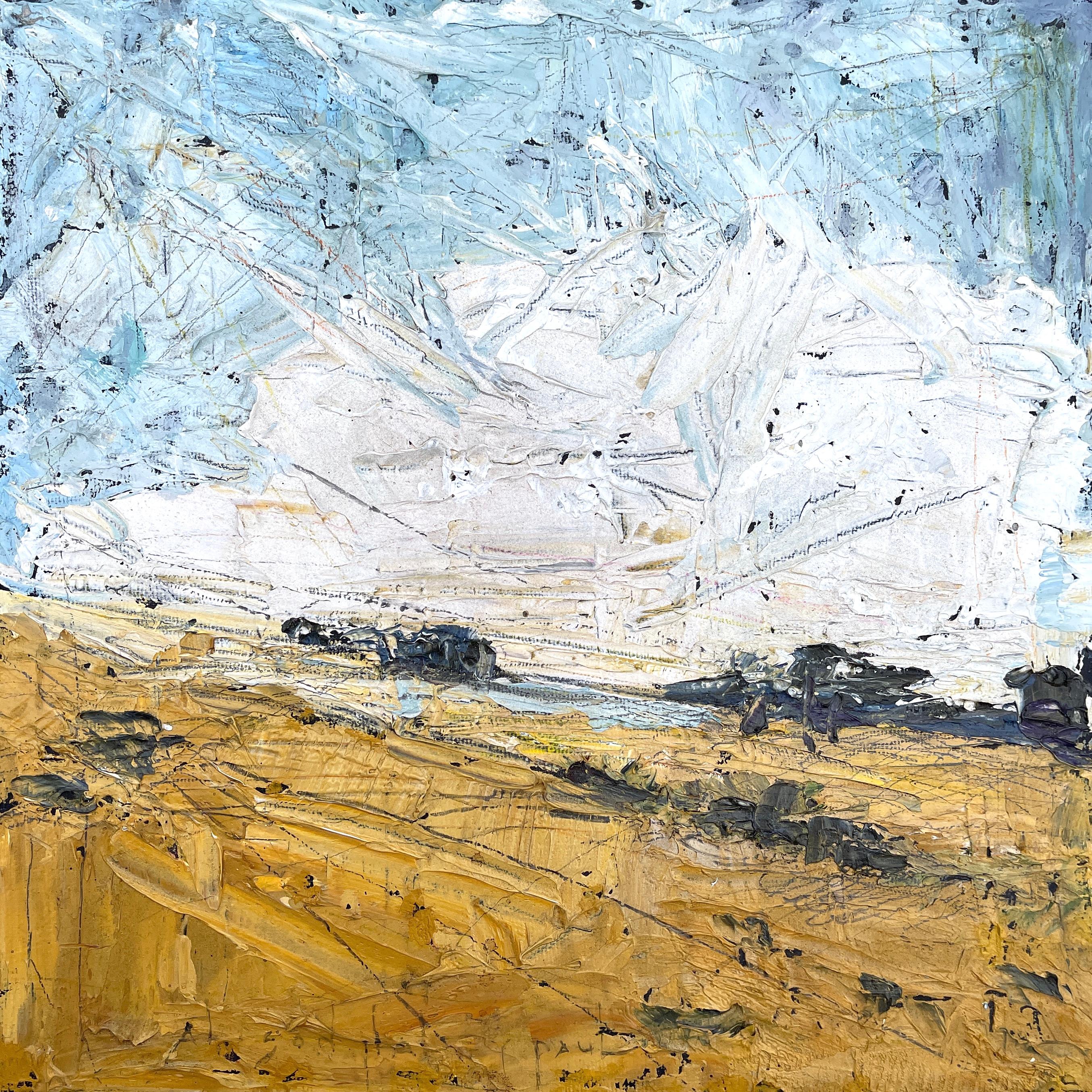 Alison Haley Paul - "Cliffside" Impasto mixed media painting of cliffs ...