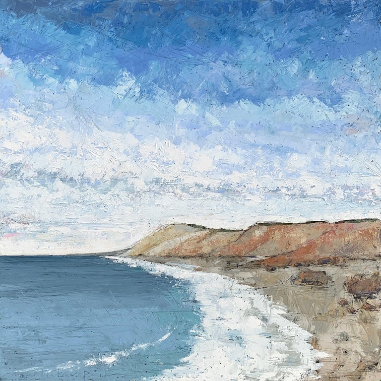 Alison Haley Paul - "Cliffside" Impasto mixed media painting of cliffs ...