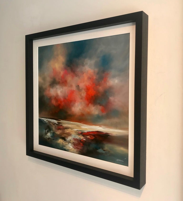 Alison Johnson - Peachy Sunset Aura - abstract expression landscape ...