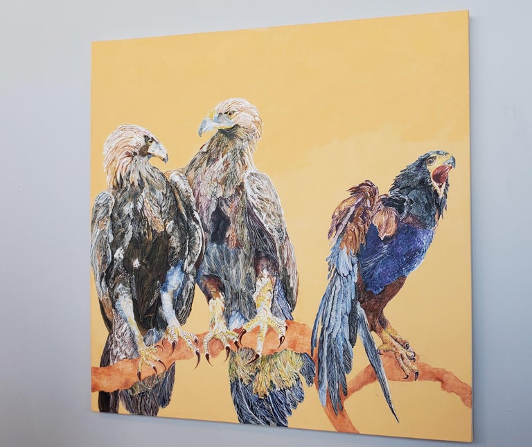 Alison Keenan - Avian Fables: Eagles and Hawk - acrylic and ink on ...
