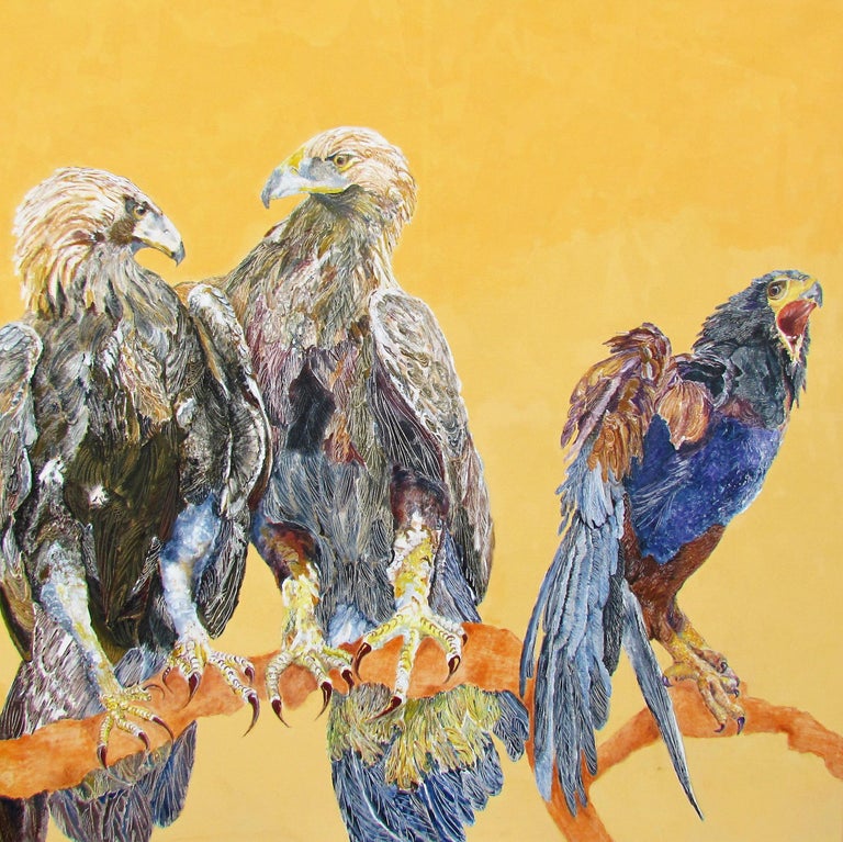 Alison Keenan - Avian Fables: Eagles and Hawk - acrylic and ink on ...