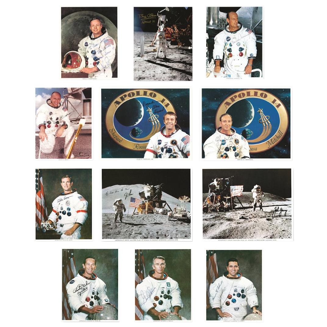All 12 Apollo NASA Moonwalker Astronauts Signed Color Photographs at ...