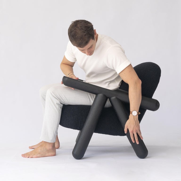 All Black Fartura Armchair in Neotenic Style by Tiago Curioni For Sale ...